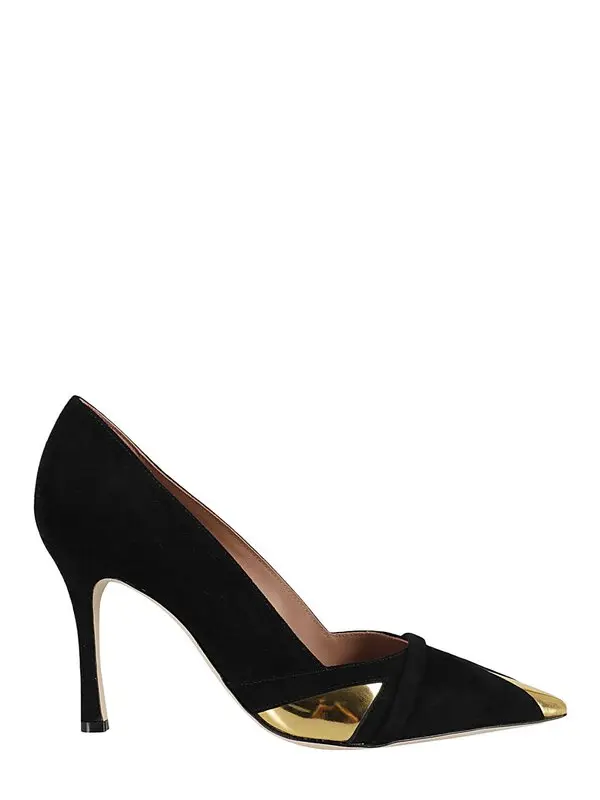 MALONE SOULIERS 100mm Contrasting-panel Pumps - Black