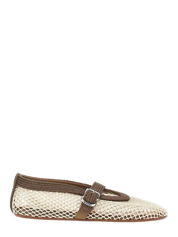 Alaïa Satin Cord And Net Ballet Flats - Yellow