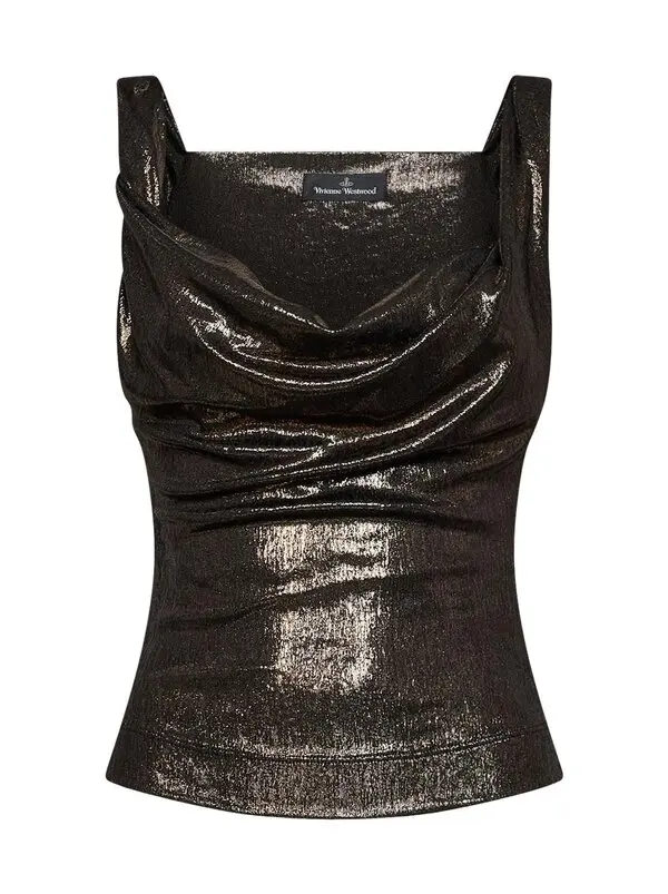 VIVIENNE WESTWOOD Bronze Metallic Jersey Anna Top - Multicolor