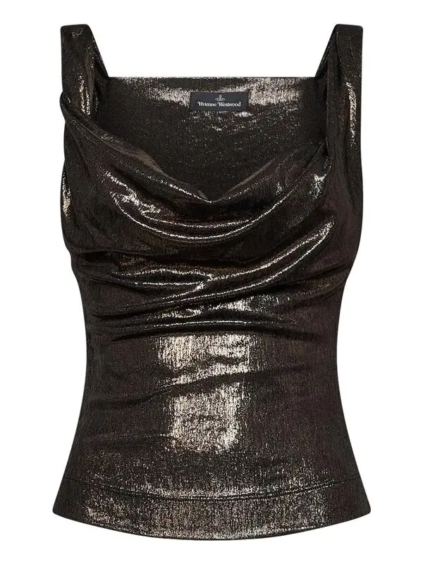 VIVIENNE WESTWOOD Bronze Metallic Jersey Anna Top - Multicolor