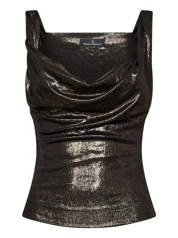 VIVIENNE WESTWOOD Bronze Metallic Jersey Anna Top - Multicolor