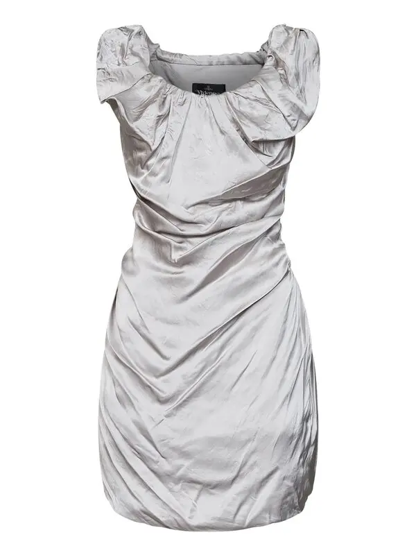 VIVIENNE WESTWOOD Mother-of-pearl Viscose Satin Twisted Ginnie Mini Dress - Multicolor