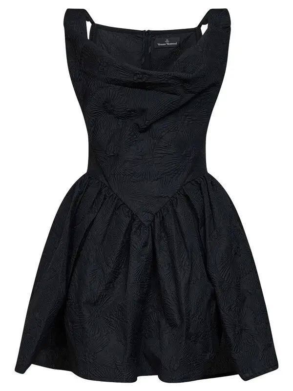 VIVIENNE WESTWOOD Black Floral Jacquard Mini Dress - Multicolor