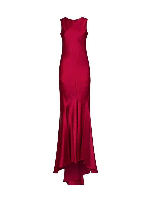 Max Mara Pomegranate Redenvers Satin Dress - Multicolor