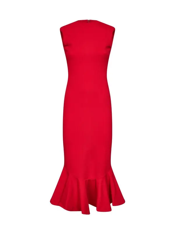 Jacquemus Red Compact Jersey The Palmier Midi Dress - Multicolor
