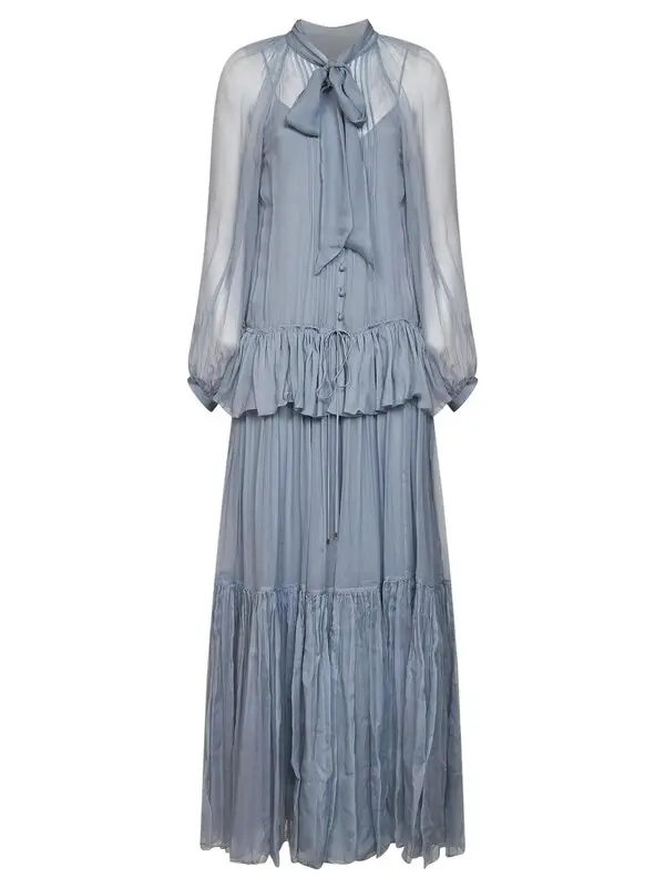 Chloé Silk Muslin Fluid Maxi Dress - Multicolor