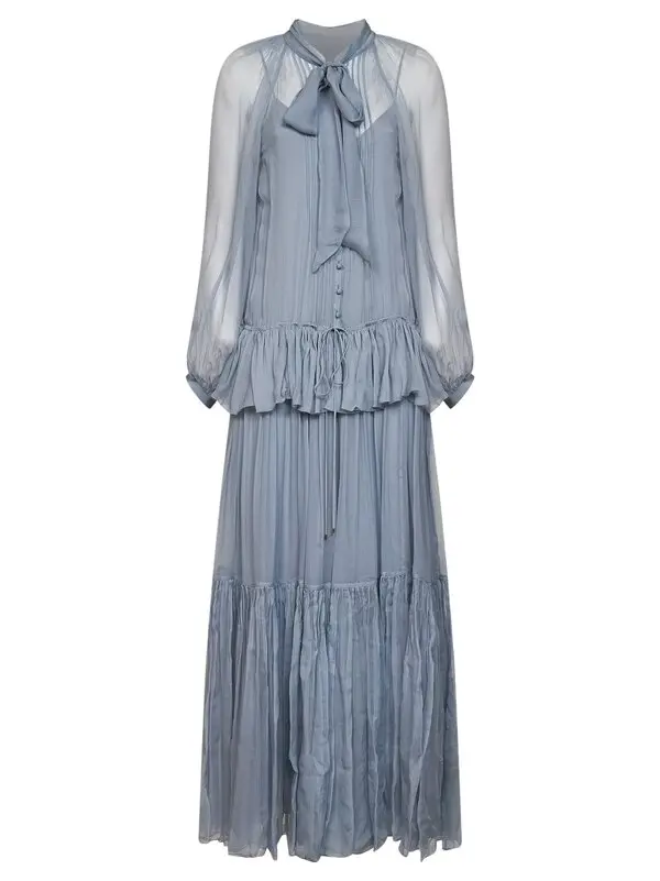 Chloé Silk Muslin Fluid Maxi Dress - Multicolor