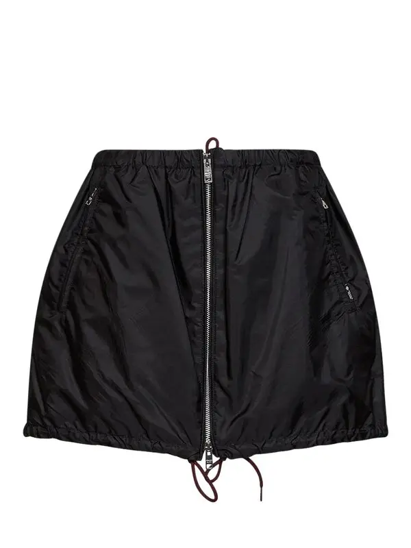 Prada Abbigliamento Black Re-nylon Zip-up Mini Skirt - Multicolor