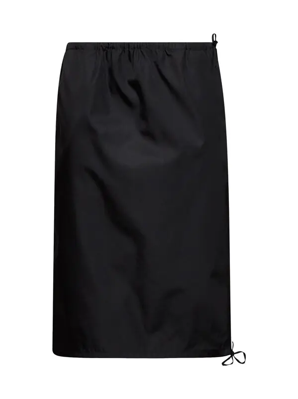 Prada Abbigliamento Black Re-nylon Straight Midi Skirt - Multicolor