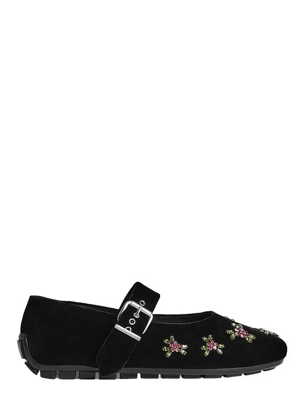 Simone Rocha Embellished Mary Jane Ballerina Flats - Black/rose Multi