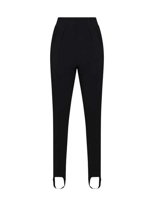 MUGLER Black Stretch Wool-blend Stirrup Tailored Leggings - Multicolor