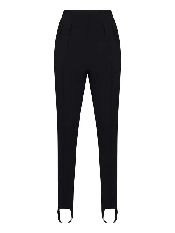 MUGLER Black Stretch Wool-blend Stirrup Tailored Leggings - Multicolor