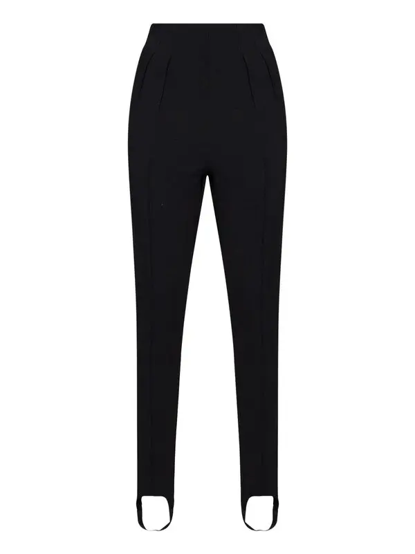 MUGLER Black Stretch Wool-blend Stirrup Tailored Leggings - Multicolor