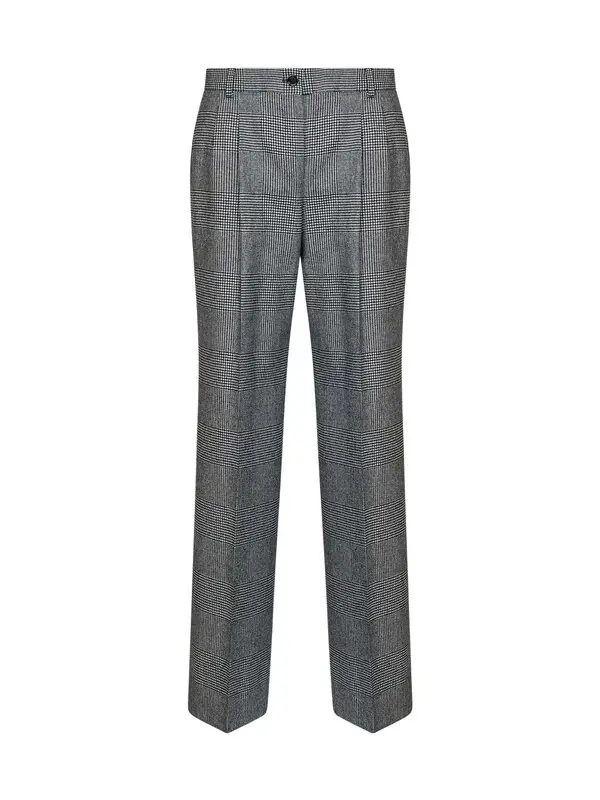 Dolce & Gabbana Prince Of Wales Check Wool And Cashmere Straight-leg Trousers - Multicolor