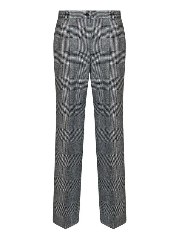 Dolce & Gabbana Prince Of Wales Check Wool And Cashmere Straight-leg Trousers - Multicolor