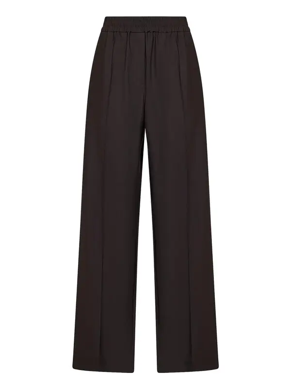 Brunello Cucinelli Wool Blend Wide Leg Trousers - Multicolor