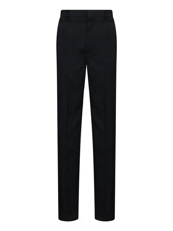 Bottega Veneta Black Grain De Poudre Wool Trousers - Multicolor