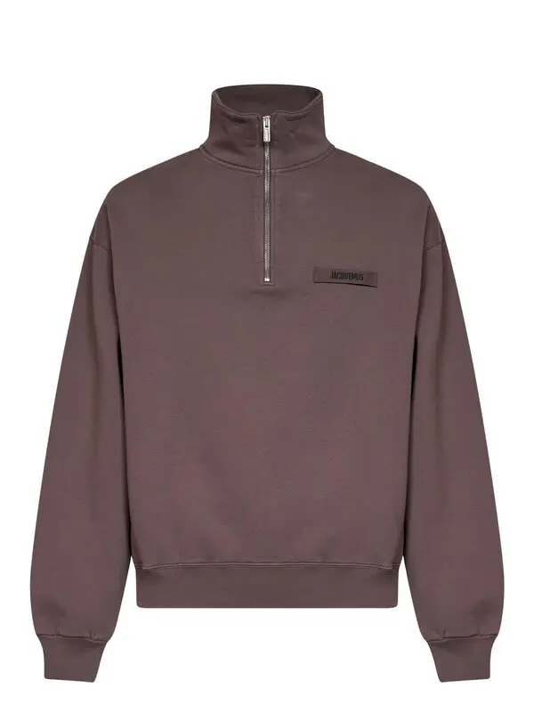 Jacquemus Brown The Gros Grain Zipped-rollneck Sweatshirt - Multicolor