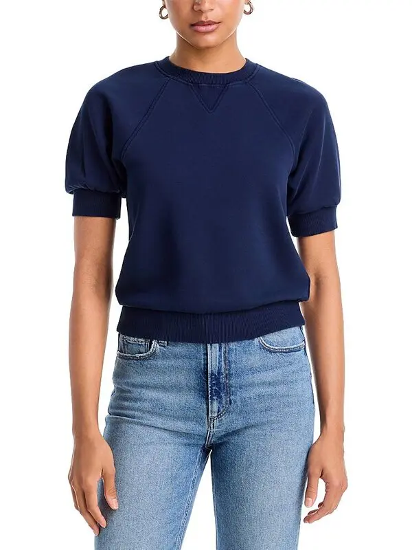 Paige Short Sleeve Crewneck Sweatshirt - Washed Navy