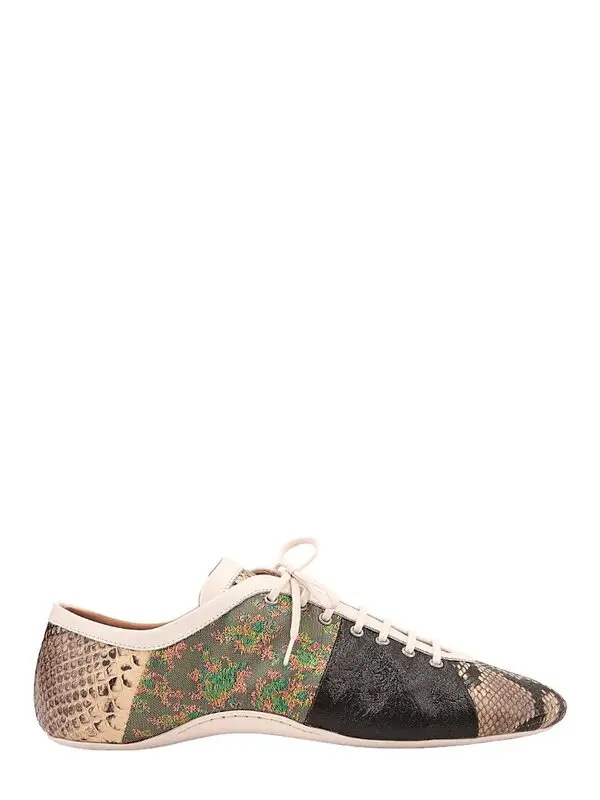 Dries Van Noten Patchwork Leather Sneakers - Green