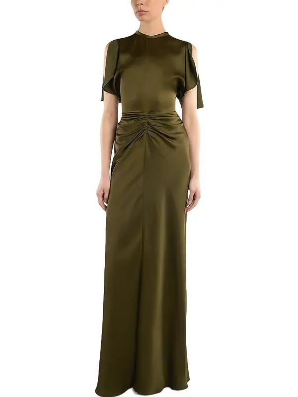 Victoria Beckham Isabella Ruched Gown - Marsh Green