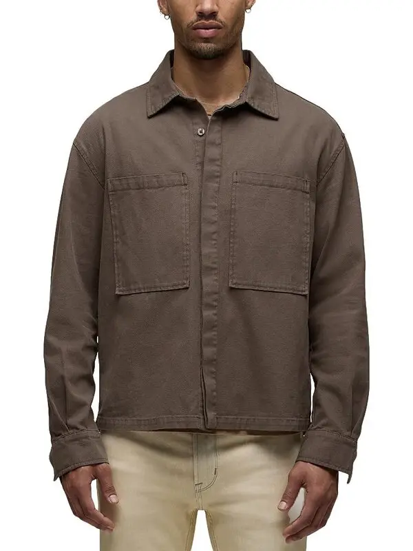 Hudson Jeans Relaxed Cotton Pocket Overshirt - Canteen