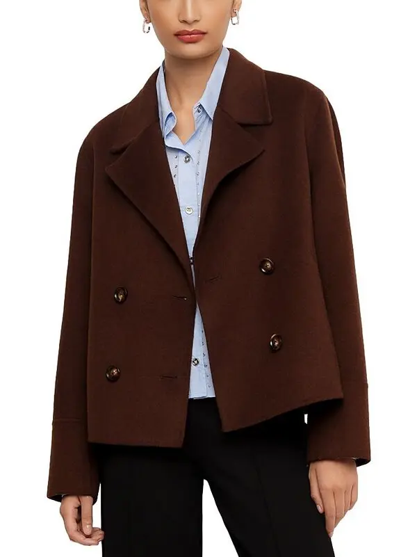 Fifteen Twenty Naomi Cropped Double Breasted Blazer - Wood