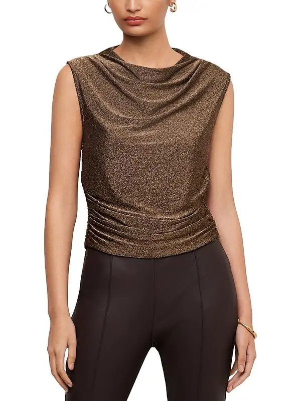 Fifteen Twenty Paige Sleeveless Shirred Top - Bronze