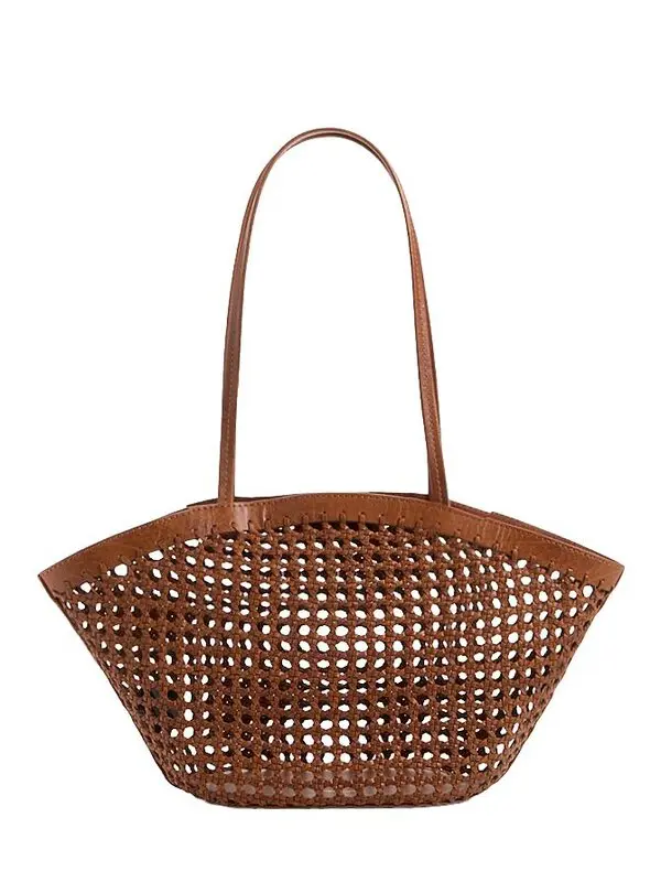 Madewell Caning Woven Leather Tote - Toasted Coconut