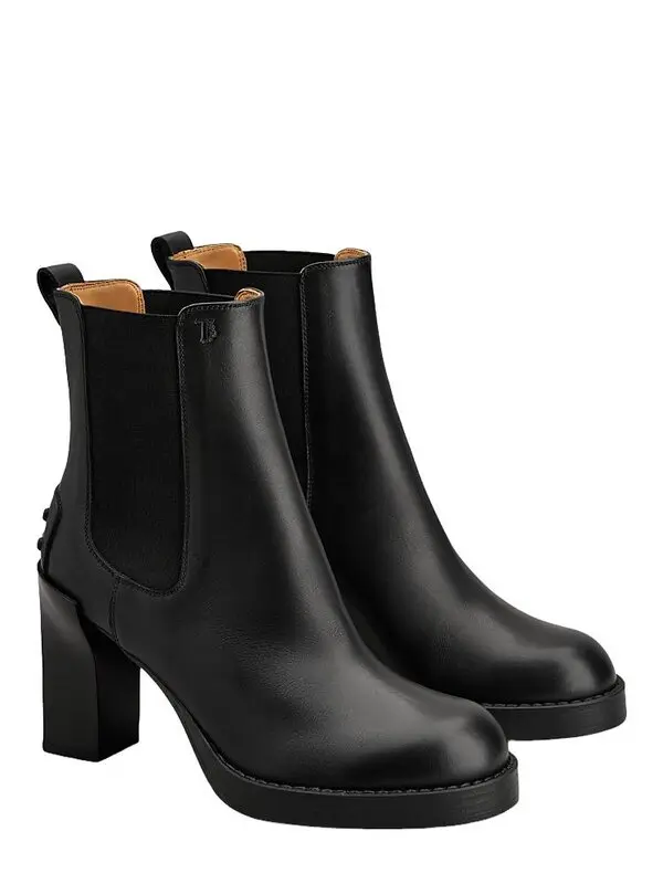 TOD'S Leather Chelsea Boots - Black