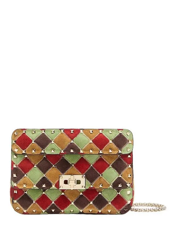 Valentino Garavani Small Studded Suede Shoulder Bag - Multi