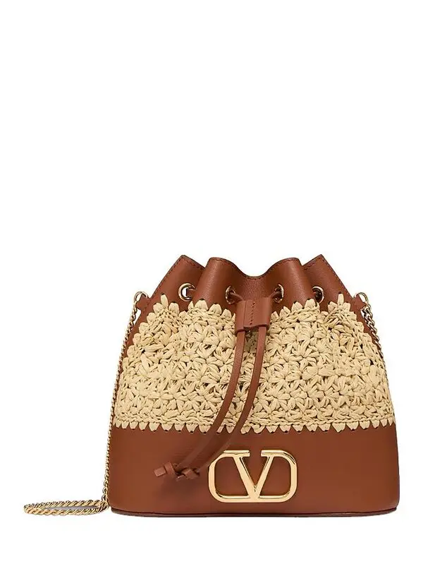 Valentino Garavani Vlogo Mini Bucket Bag - Natural