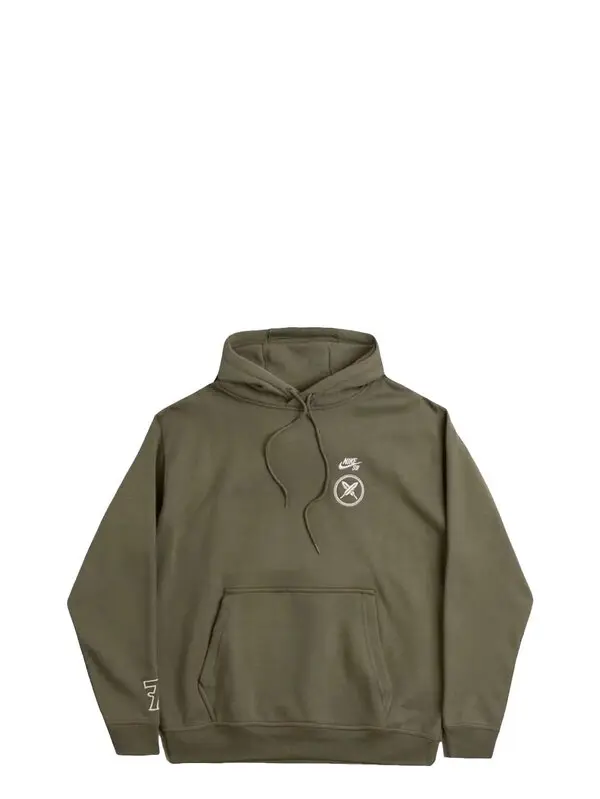 Nike X Yuto Graphic Fleece Pullover Hoodie 'medium Olive - Medium Olive/white