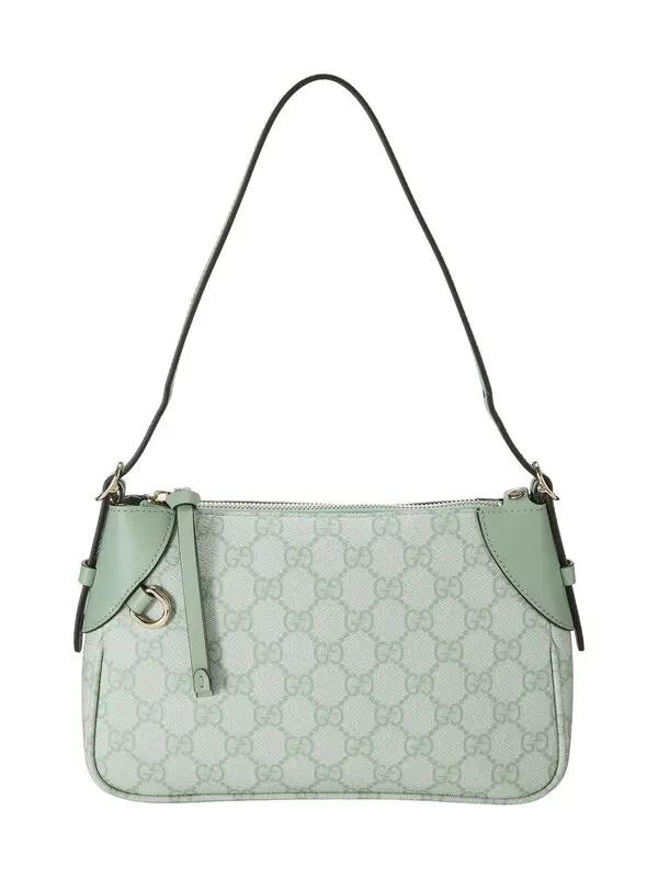 Gucci Gg Supreme Emblem Shoulder Bag - Green