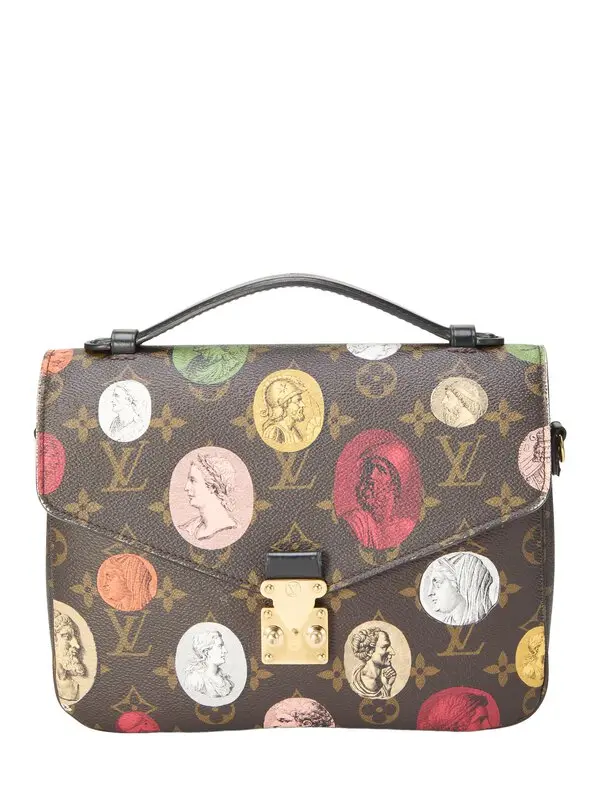 LOUIS VUITTON Fornasetti X Black Monogram Canvas Pochette Metis - Brown