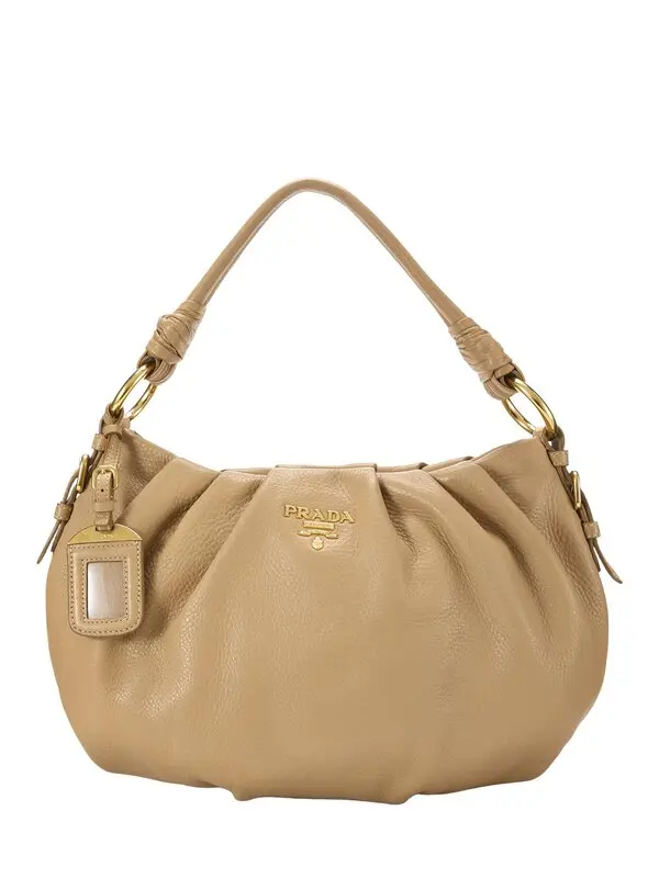 Prada Vitello Daino Hobo Bag - Beige