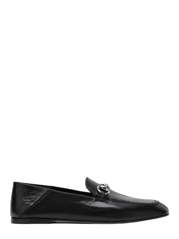 Gucci Jordaan Smooth Leather Loafers With Gold-tone Horsebit Detail - Black