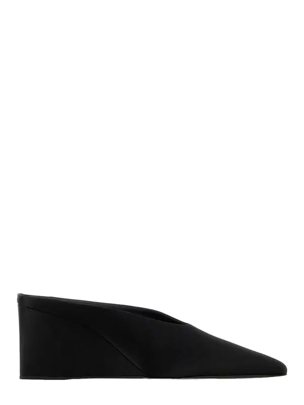 ALAIA Satin Wedge Mules Alaia With Mid Heel And Almond Toe - Black