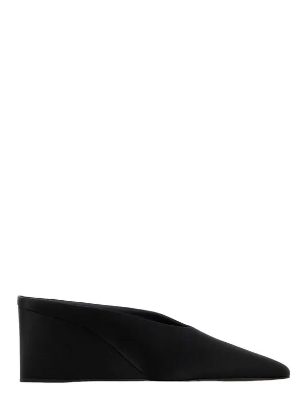 ALAIA Alaia Satin Wedge Mules - Black