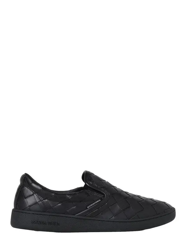 Bottega Veneta Woven Leather Slip-on Sneakers - Black