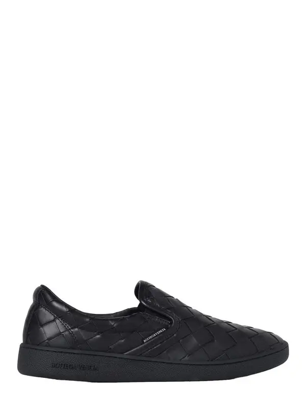 Bottega Veneta Woven Leather Slip-on Sneakers - Black