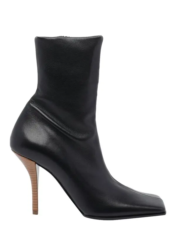 ALAIA Alaia Smooth Leather Ankle Boots With A Square Toe And High Stiletto Heel - Black