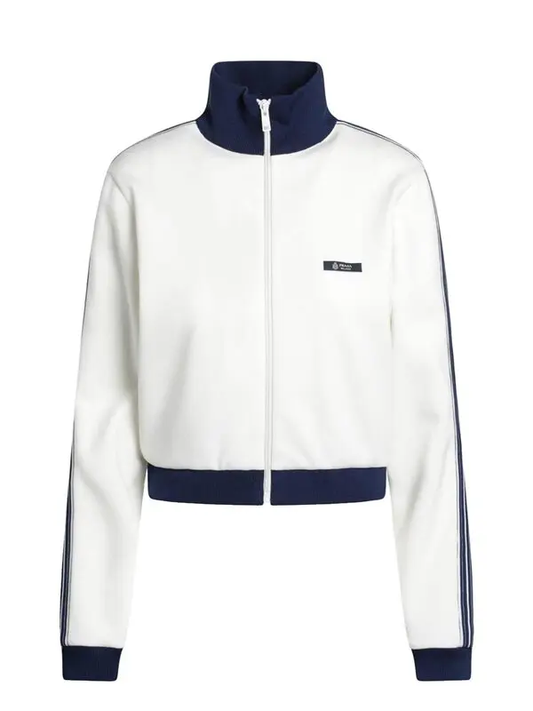 Prada Cropped Technical Fabric Zip-up Sweatshirt - Multicolor