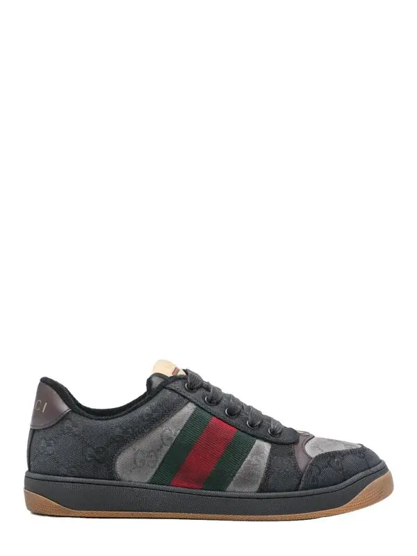 Gucci Gg Fabric And Leather Screener Sneakers - Black