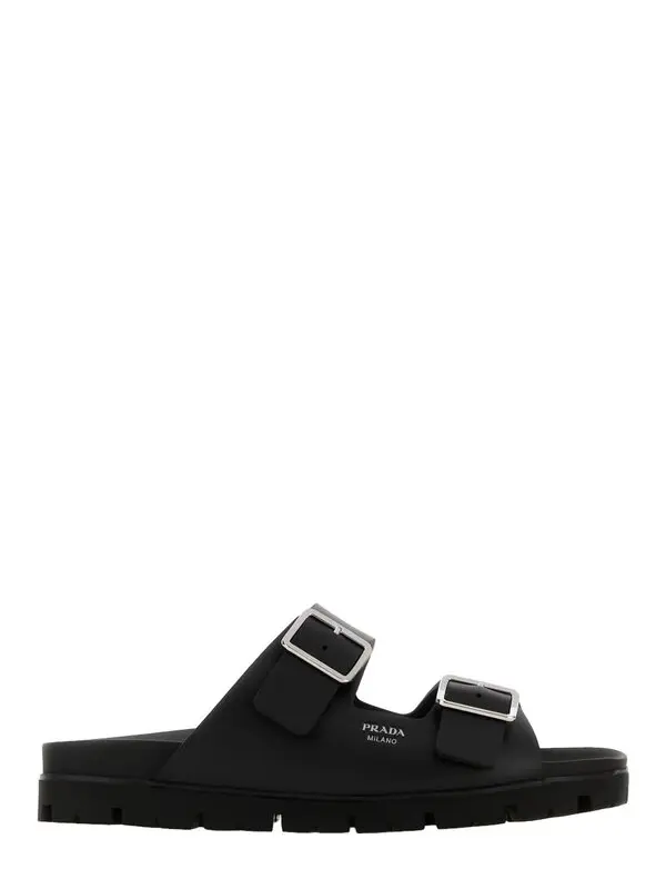 Prada Leather Sandals - Black
