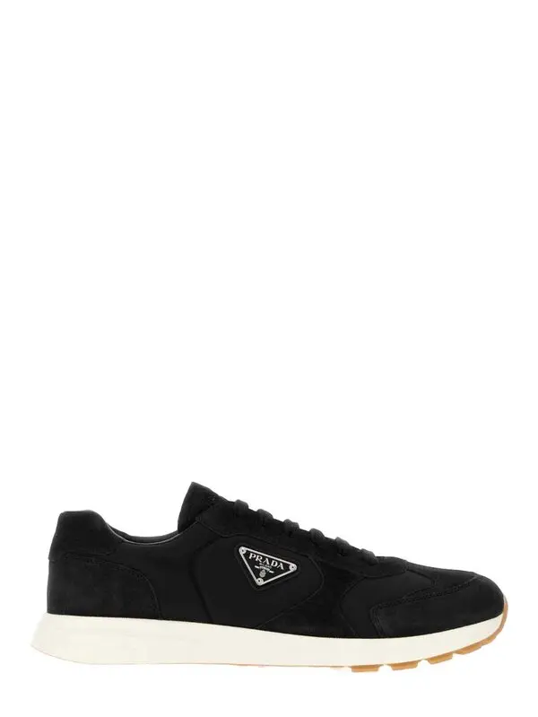 Prada Re-nylon And Suede Sneakers - Black