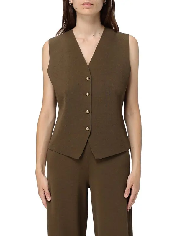 Max Mara Fuggito Single-breasted Slim Fit Tailored Vest - Green