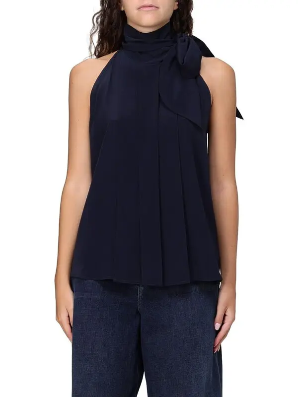 Max Mara Sleeveless Halter Neck Top With Bow Detail - Multicolor