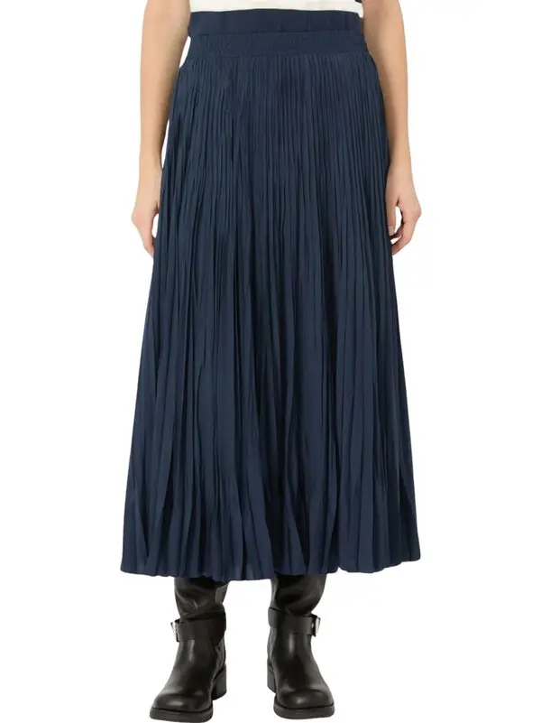 Max Mara Pleated Midi Skirt - Blue
