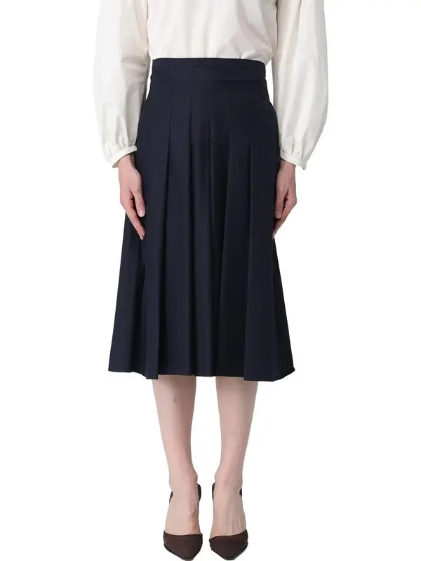 Max Mara Cotton Midi Skirt - Blue